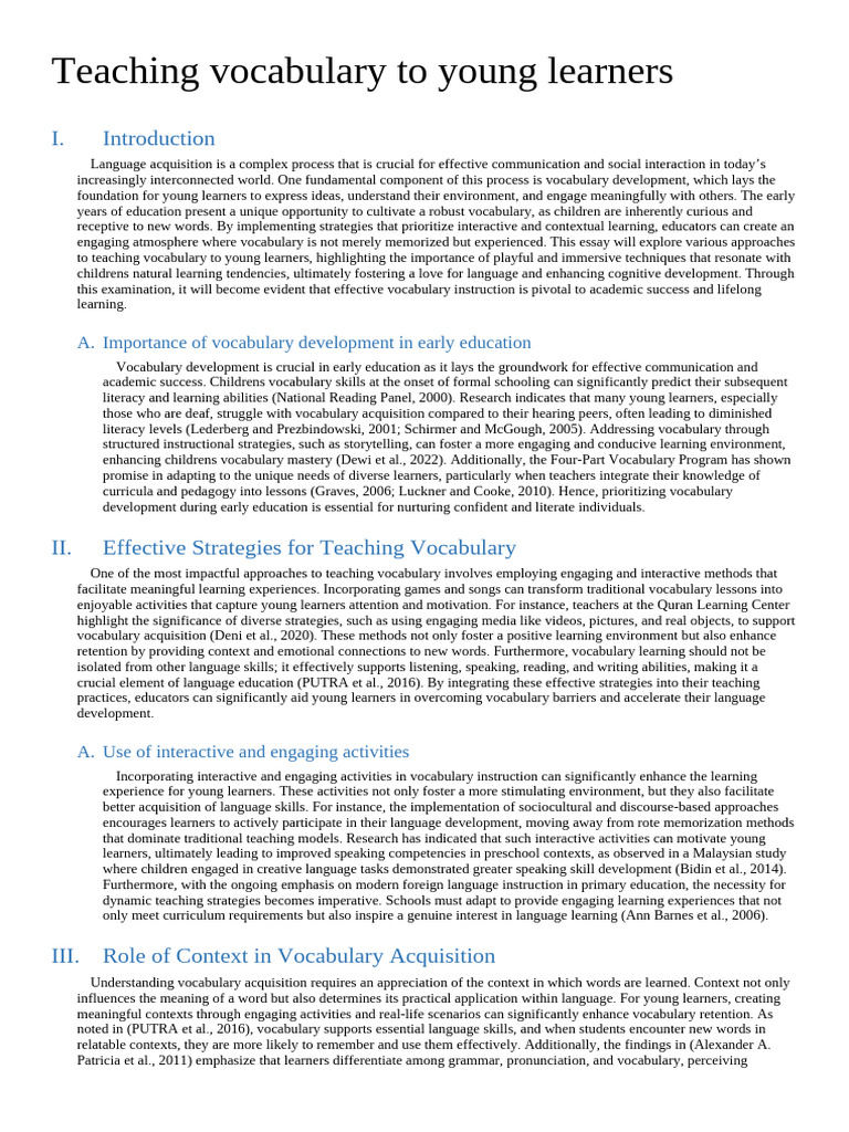 teaching-vocabulary-to-young-learners | PDF