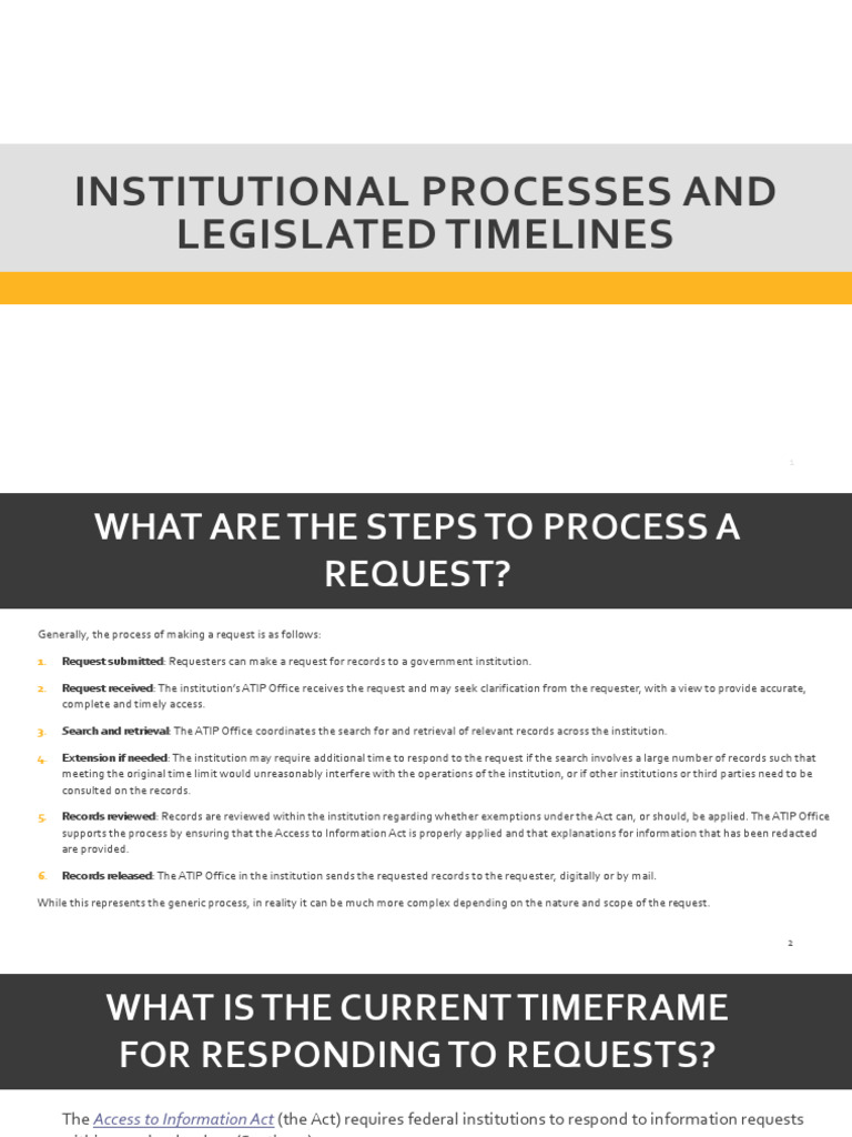 Institutional Processes and Legislated Timelines | PDF