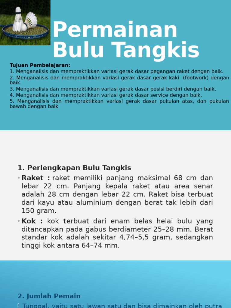 Pert. 8 Perm. Bulu Tangkis Kls. X | PDF