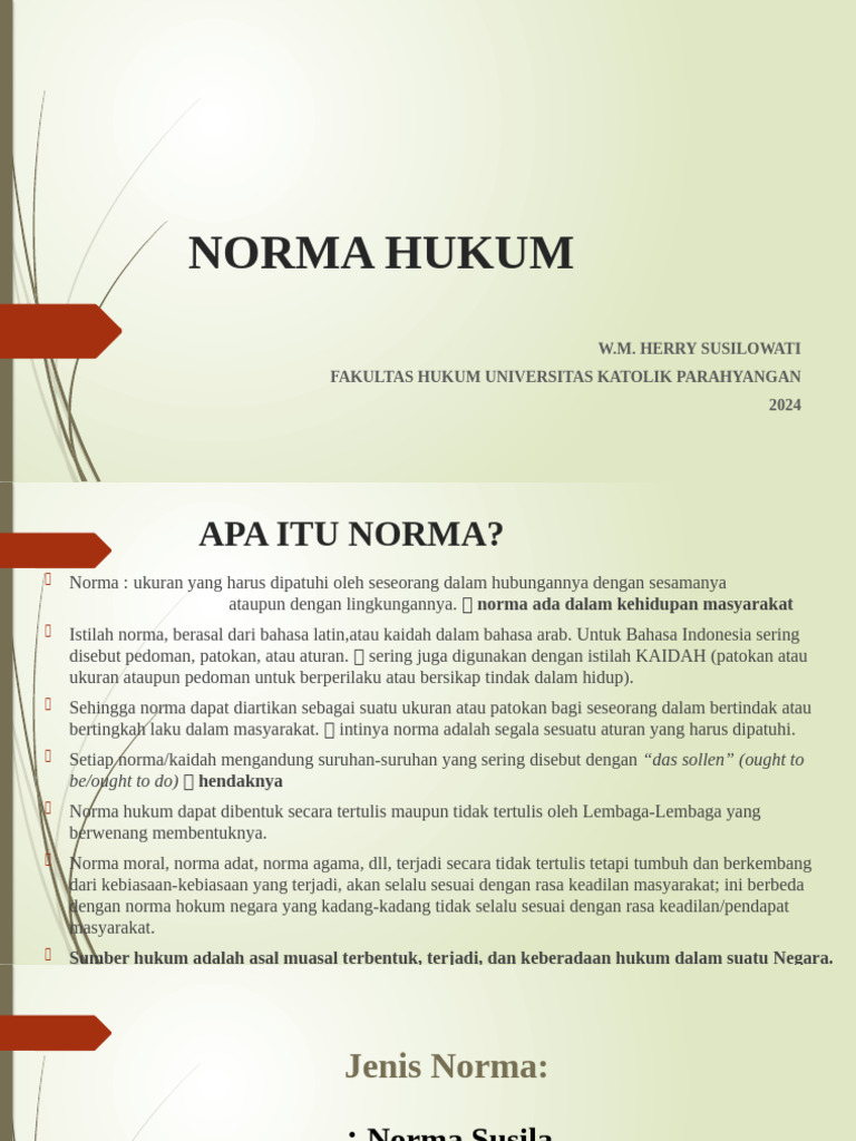 Topik 2 - Norma Hukum | PDF