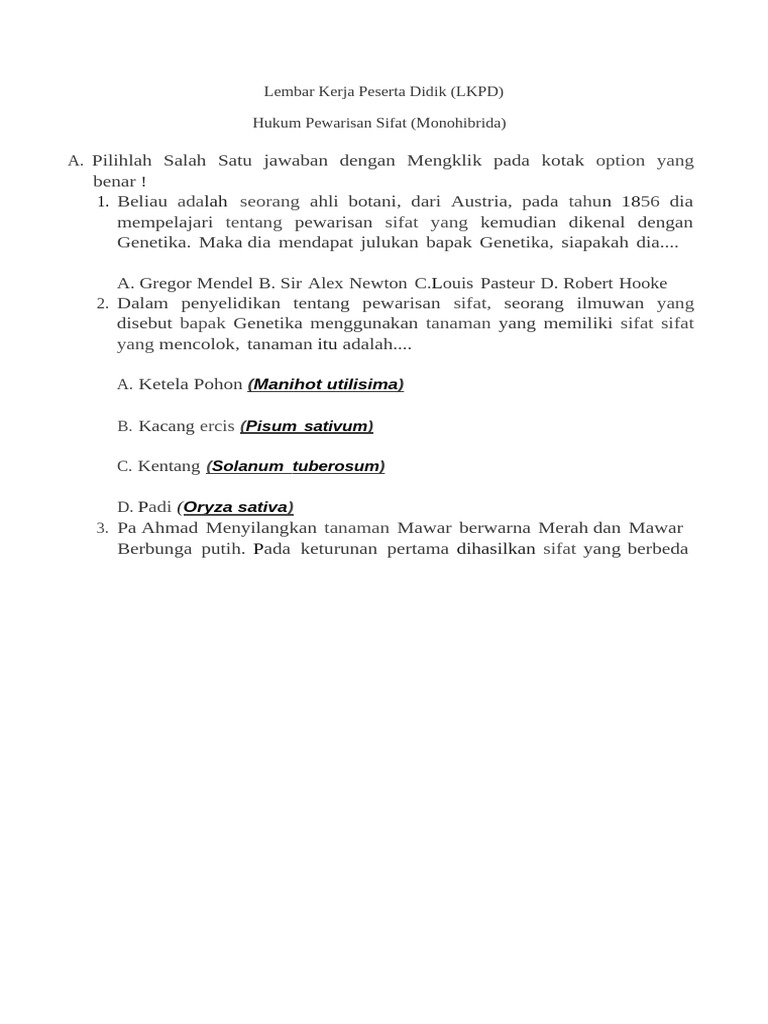 Option Yang Ada Seorang Tahu 56 Tentang Sifat Yang: Lah N 18 | PDF