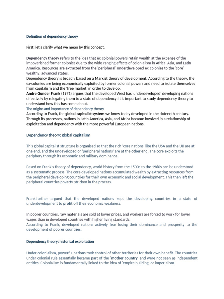 Dependency Theory | PDF