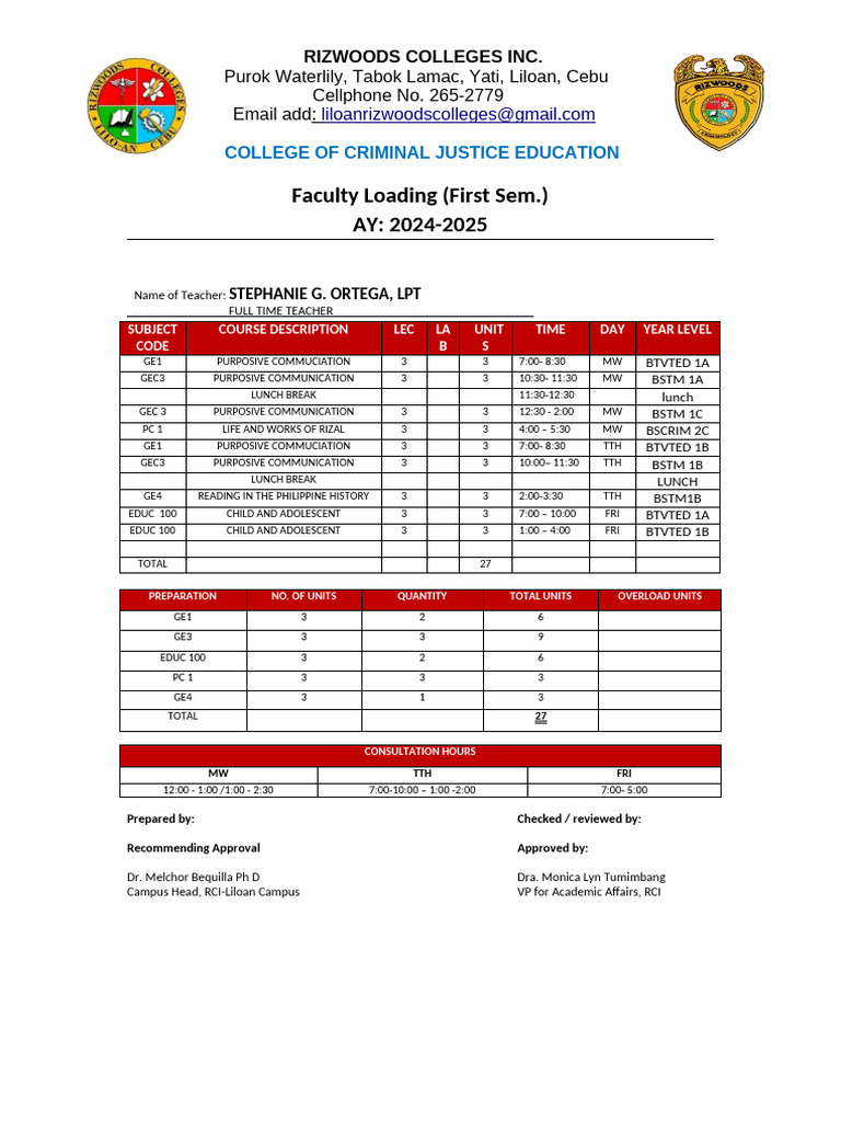 CC Final Crim Gen - Ed Faculty Loading 4 | PDF