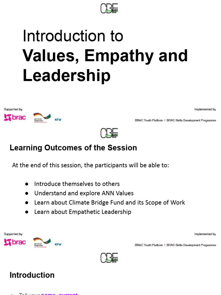 Introduction To Values, Empathy and Leadership. | PDF