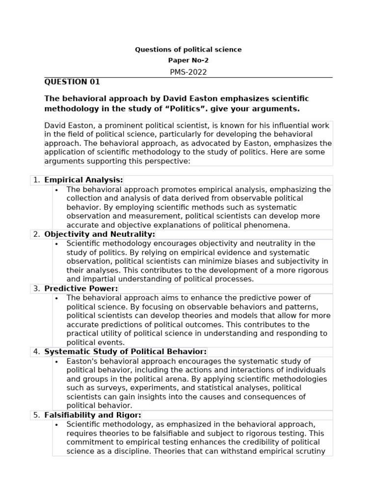 Questions of Political Science | PDF
