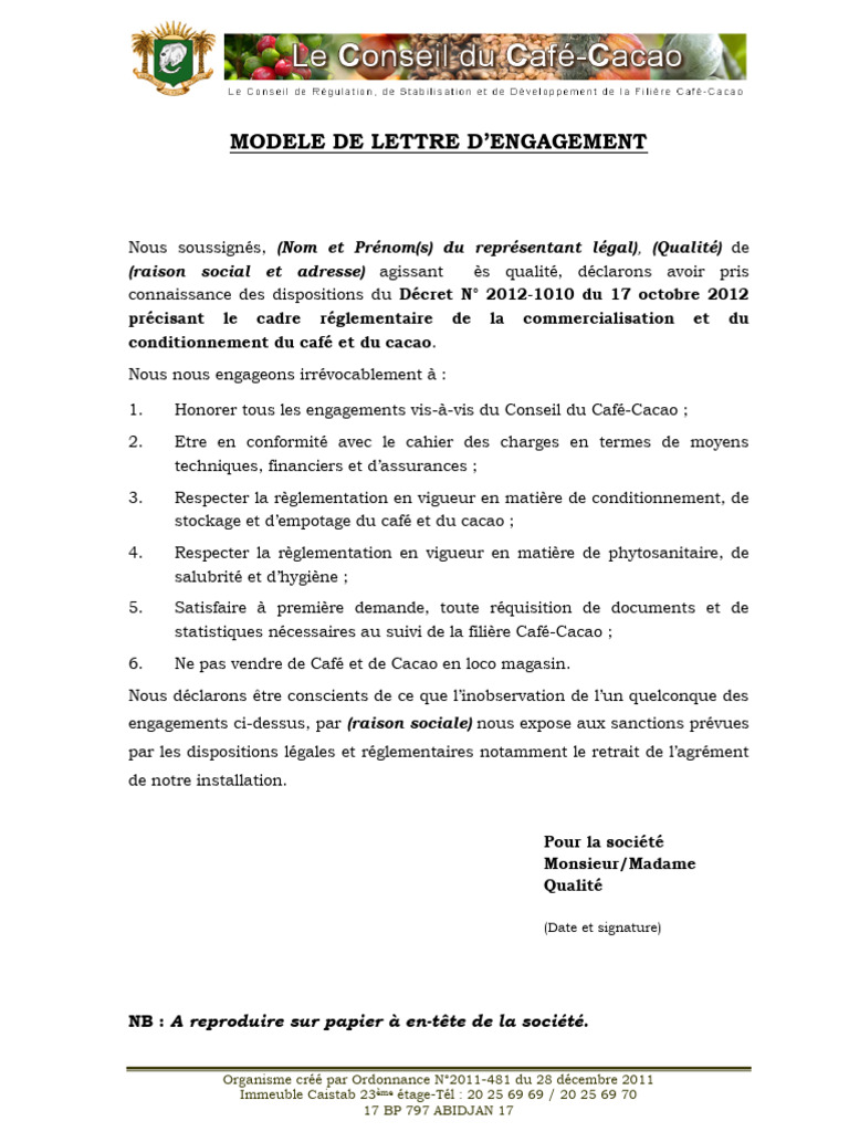 1622874069modele de Lettre D Engagement | PDF