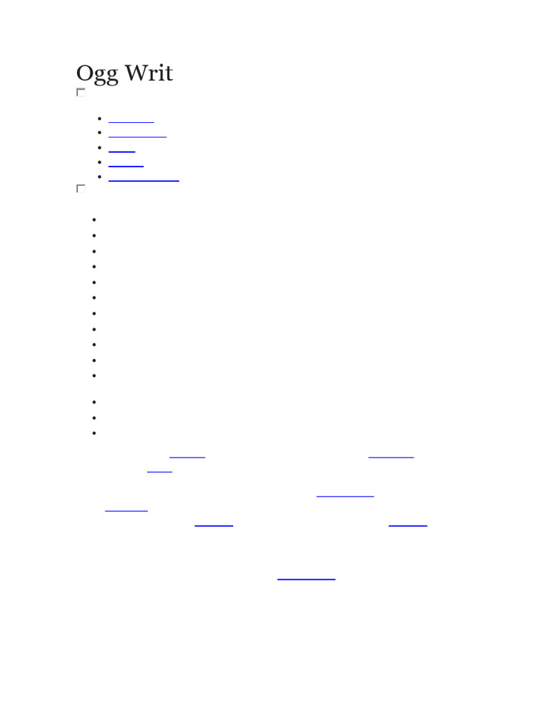 Ogg Writ | PDF
