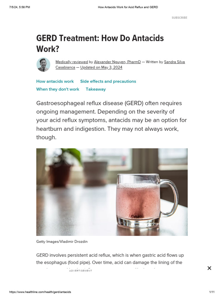 How Antacids Work For Acid Reflux and GERD | PDF