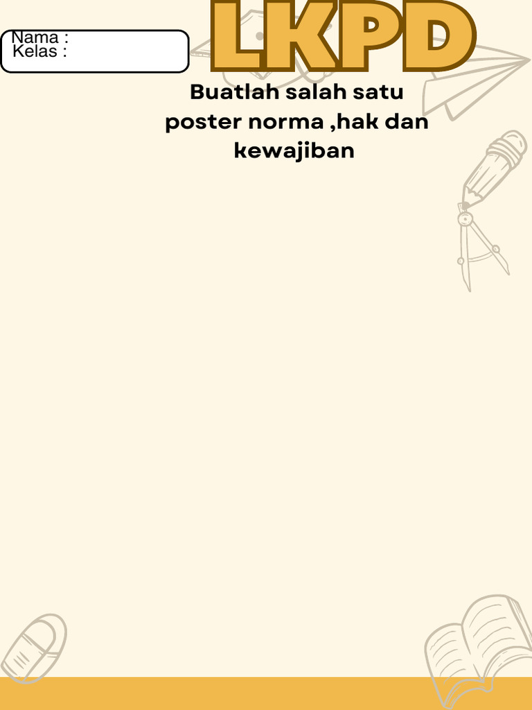 Sampul LKPD Menulis Dan Membaca Dokumen A4 Kuning Sederhana Ilustratif ...