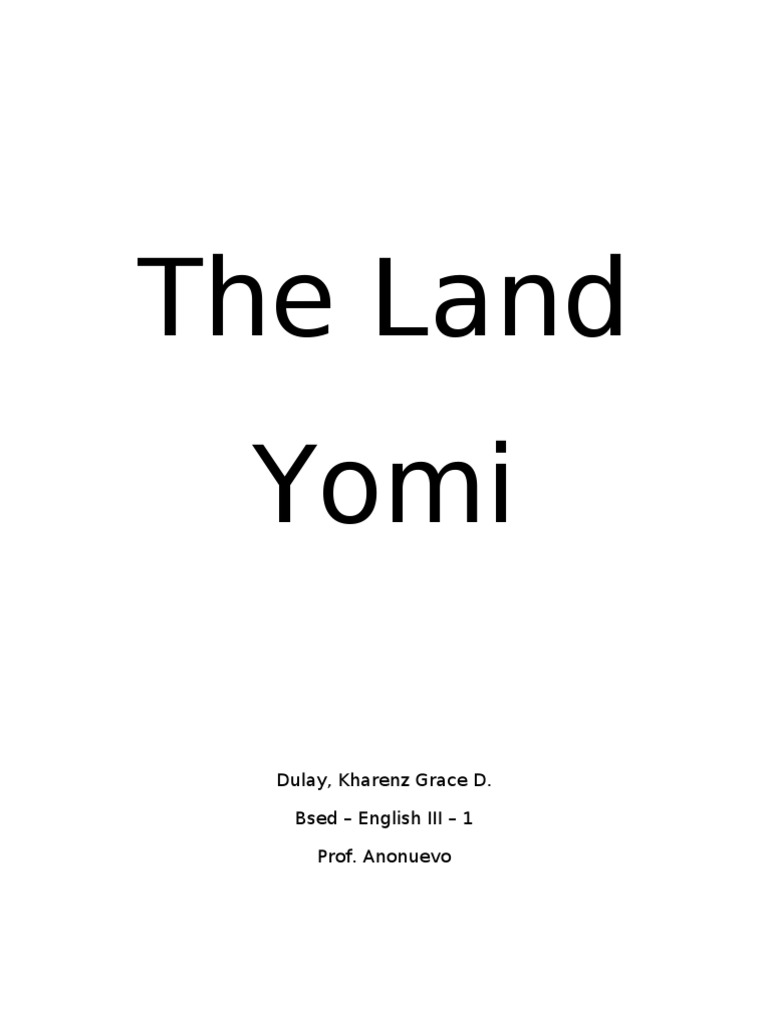 The Land Yomi | PDF | Asian Mythology | Shinto