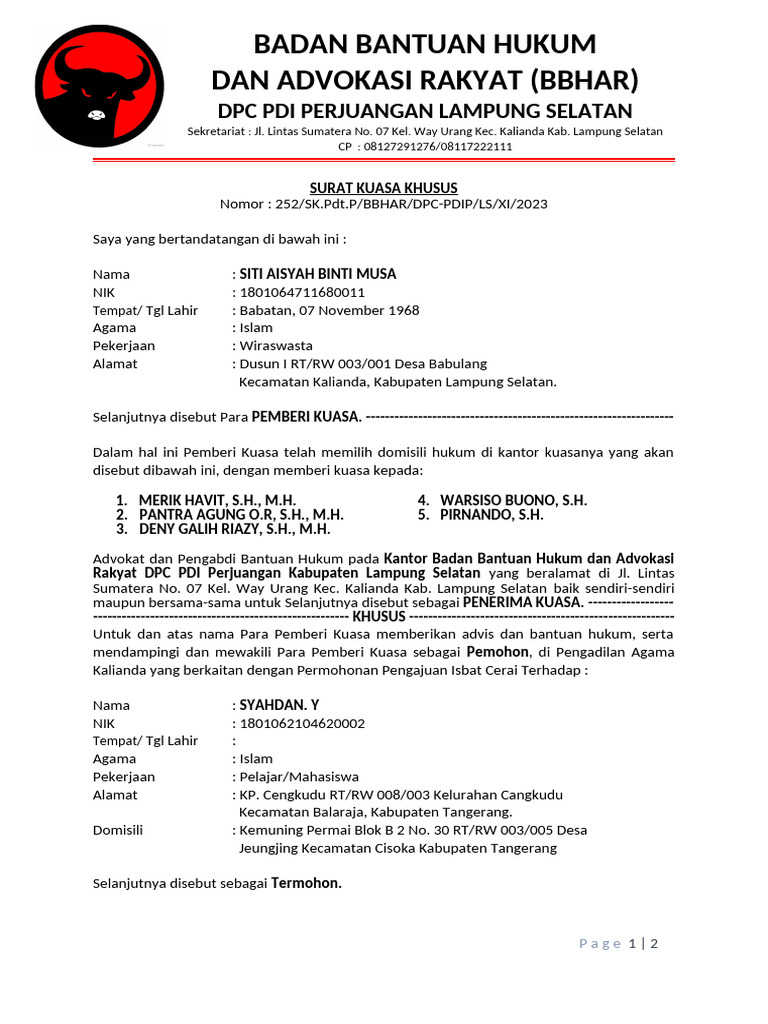 SK Widia Isbat Cerai Neo | PDF