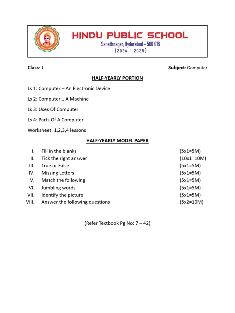 SA1 Model Paper-1 | PDF