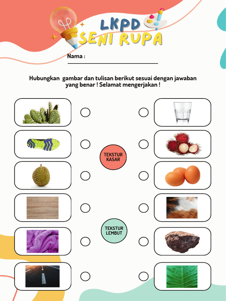 LKPD Seni Rupa KLS 1 Tekstur Benda | PDF