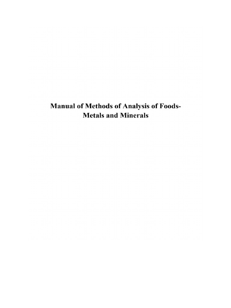 ICP-OES - Method of Mineral Analysis in Foods | PDF