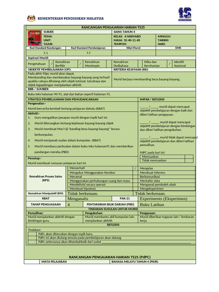 BM THN 4 TS25 (Unit 17) | PDF