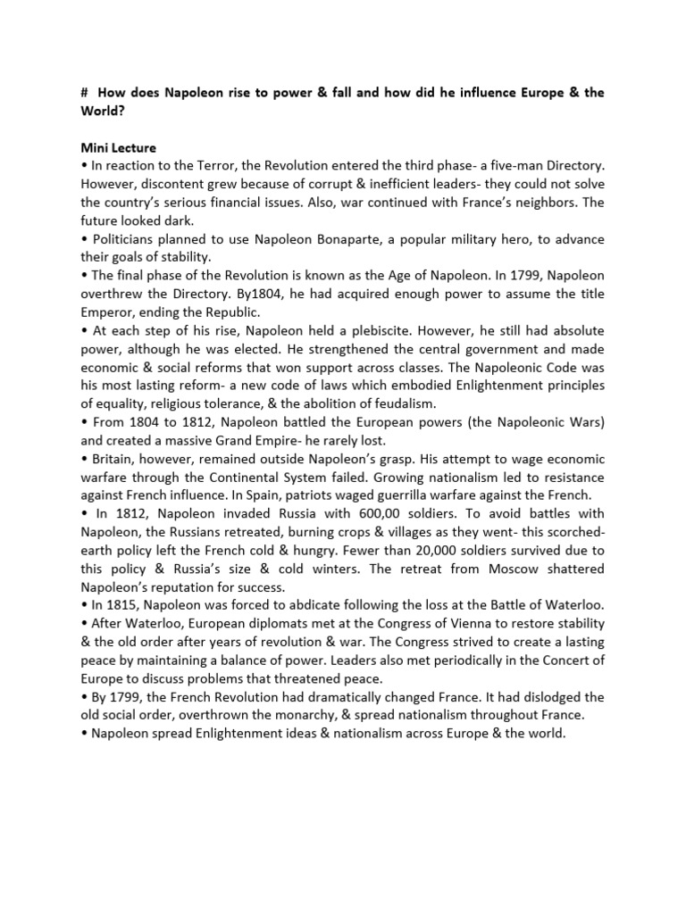 How Does Napoleon Rise To Power | PDF | Napoleon | History