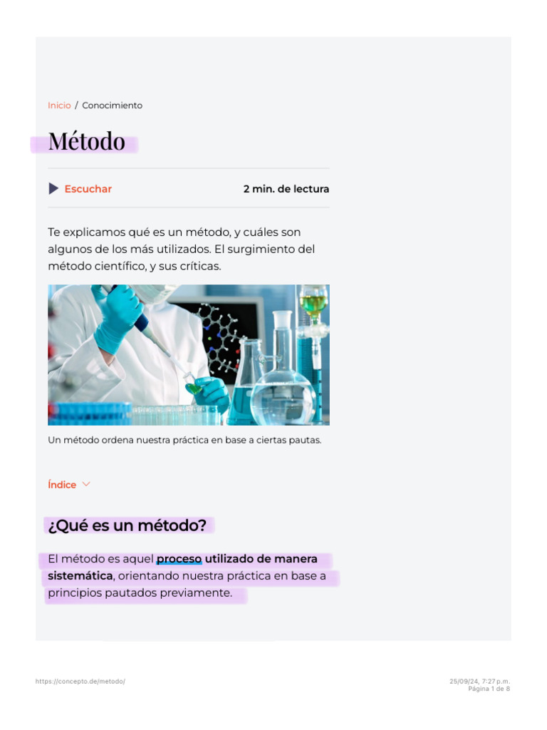 Métodos: Definición y Tipos Principales | PDF | Método científico ...