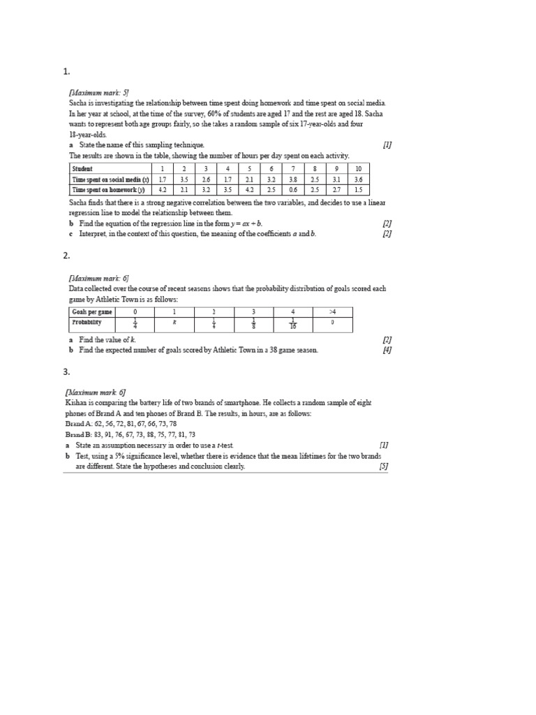 Test 3 Statistics and Probability | PDF