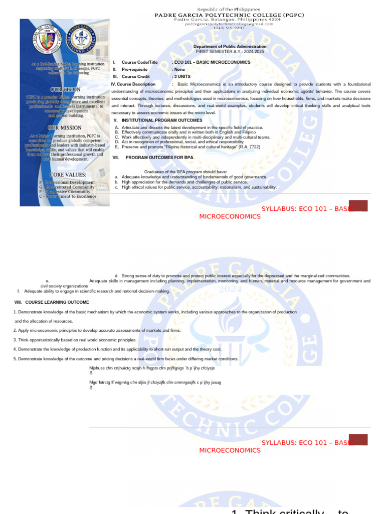 ECO 101 Basic Micro Economics | PDF