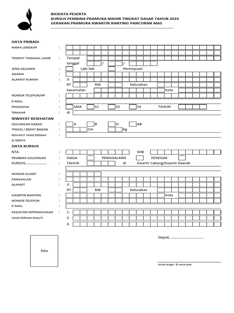 Biodata Peserta KMD 2024 | PDF