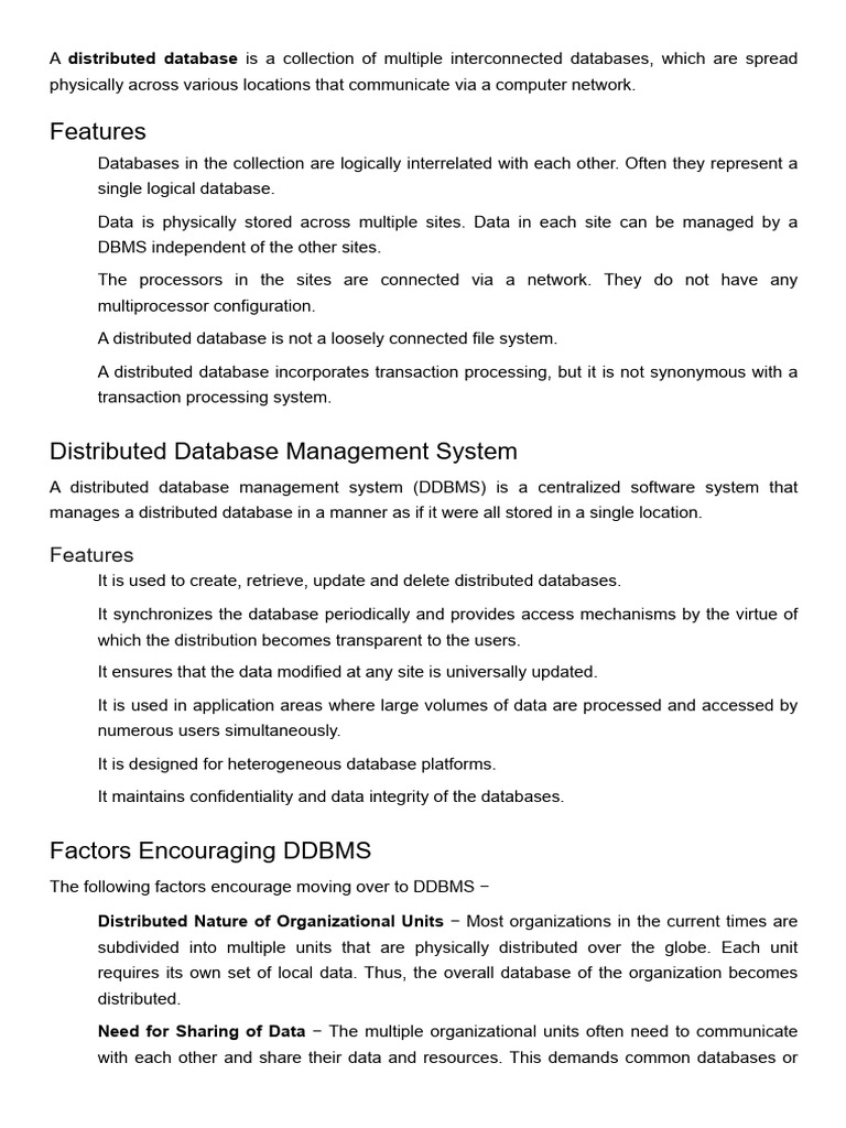 Distribute DB Notes | PDF