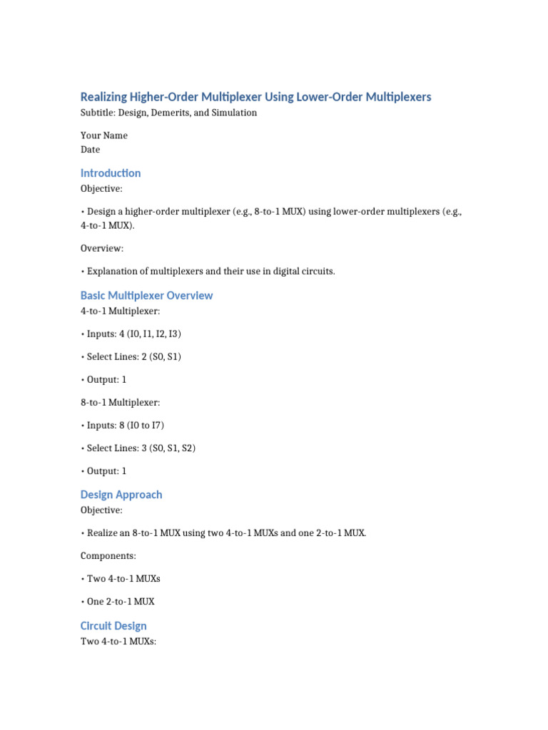 Multiplexer_Presentation_Outline | PDF