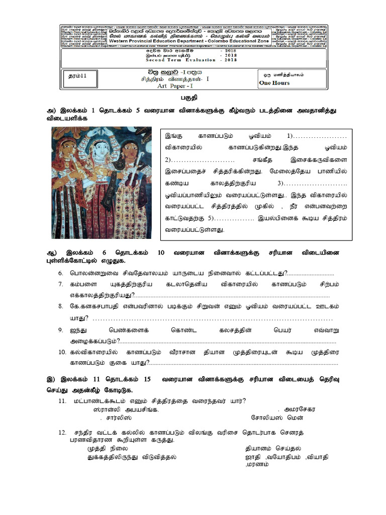 GCE Ordinary Level - Art - 2nd Term 2018 | PDF