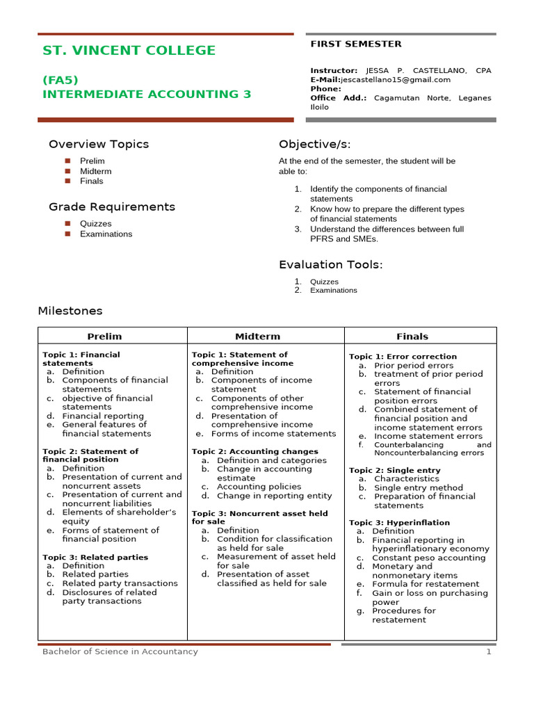 Fa5-Course Outline-Castellano | PDF