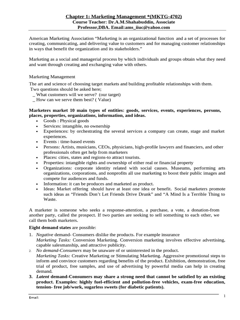 MM Introduction Marketing Lecture New1 | PDF