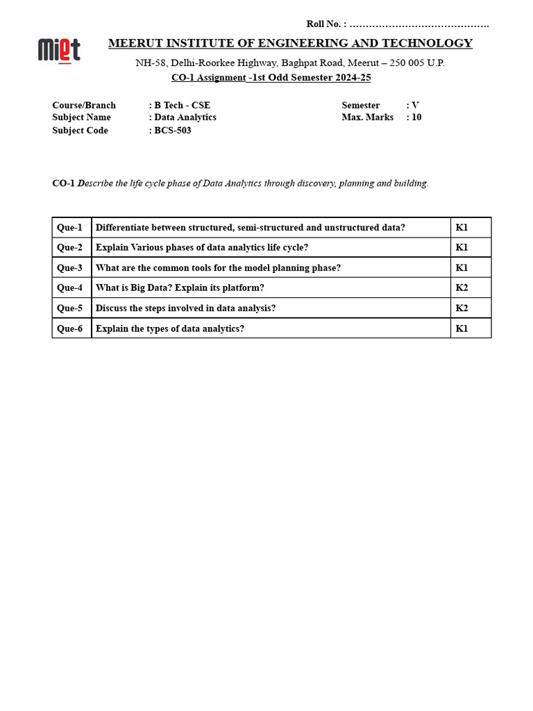 DA Assignment-1 | PDF | Computers | Technology & Engineering