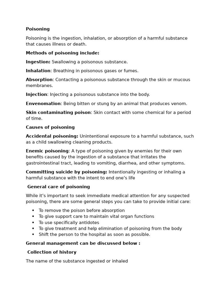 Poisoning | PDF | Poison | Vomiting