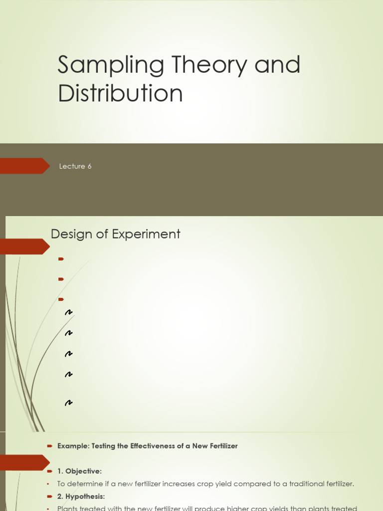 Lecture 6 - sampling theory and distributions | PDF