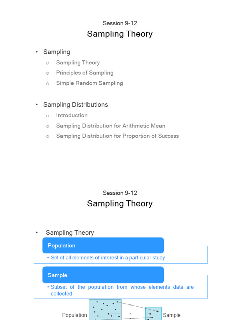 Lecture 5 Sampling Theory | PDF