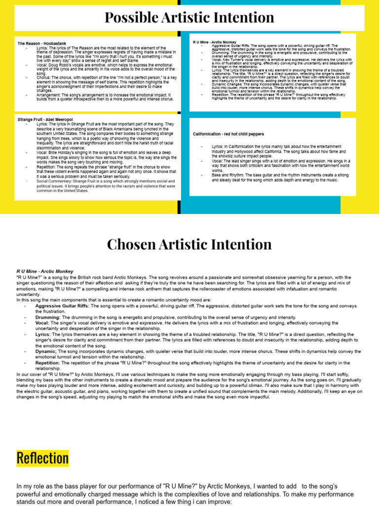 Artistic Intention 1 | PDF