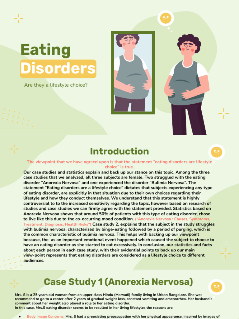 Eating Disorder Green Variant by Slidesgo | PDF