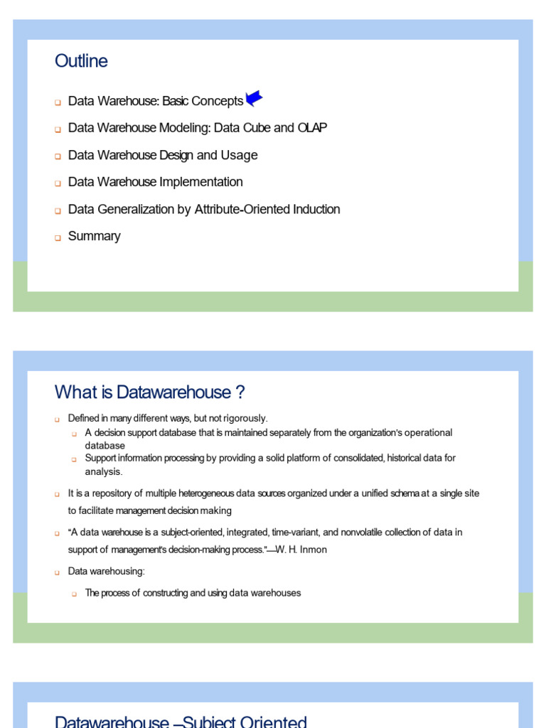 Datawarehousenotes 1 | PDF
