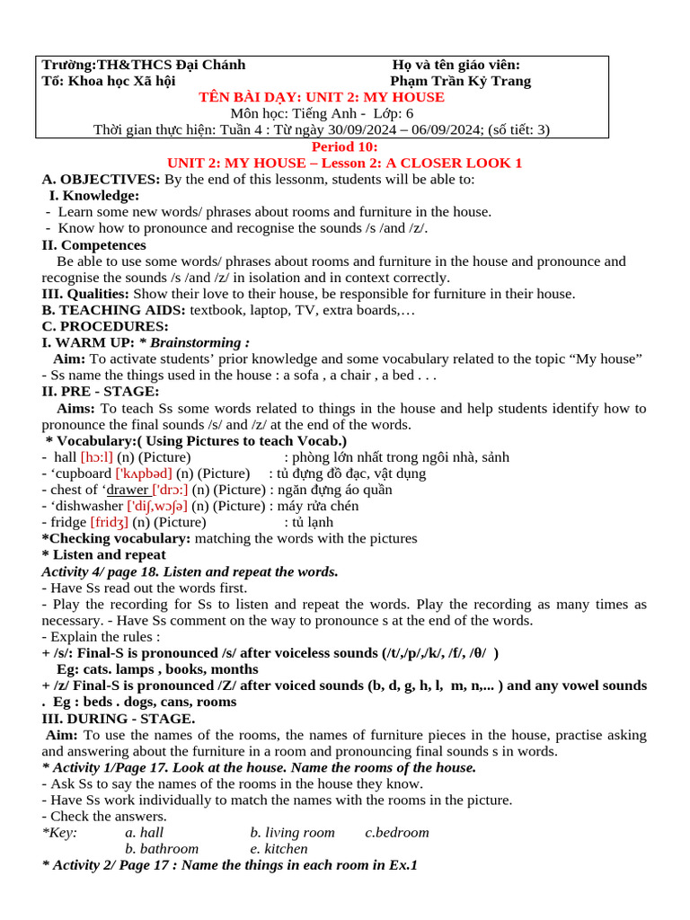LESSON PLAN 6_ WEEK 4 | PDF