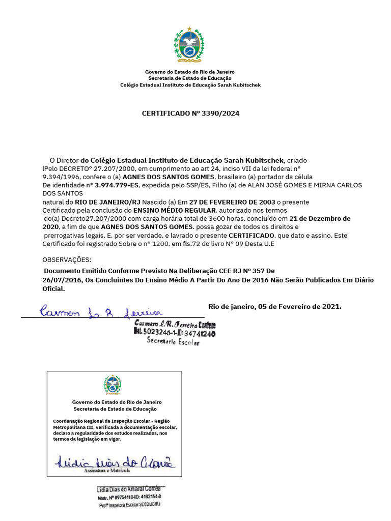 Certifica Do | PDF