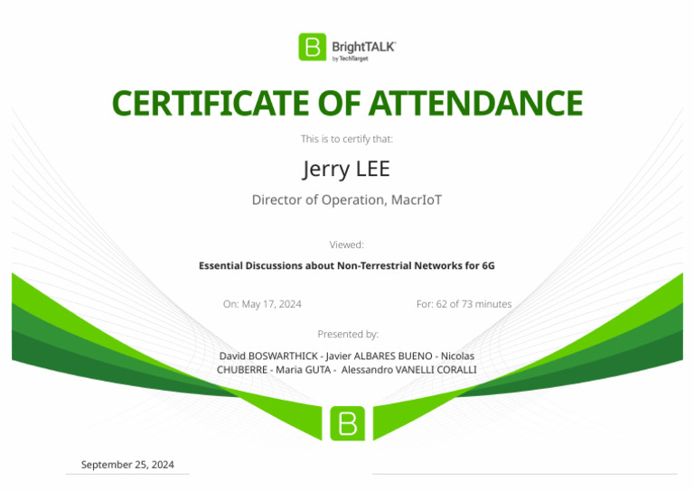 Brighttalk Viewing Certificate Essential Discussions About Non ...