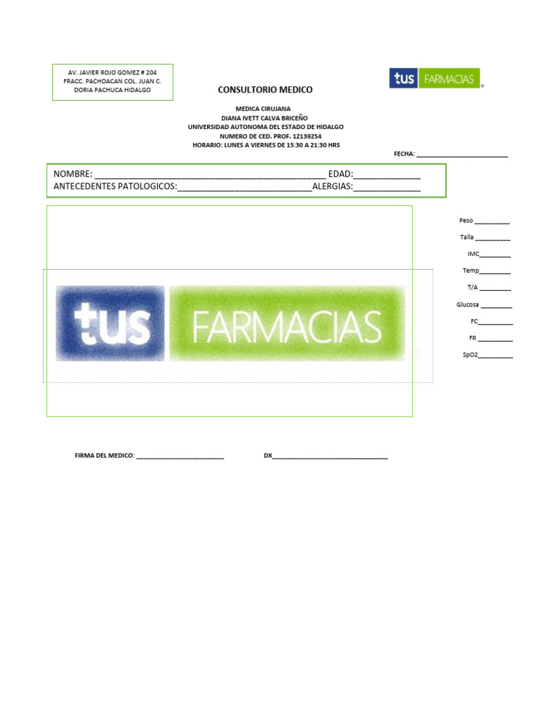 Receta Medica "Tus Farmacias"con Fecha | PDF