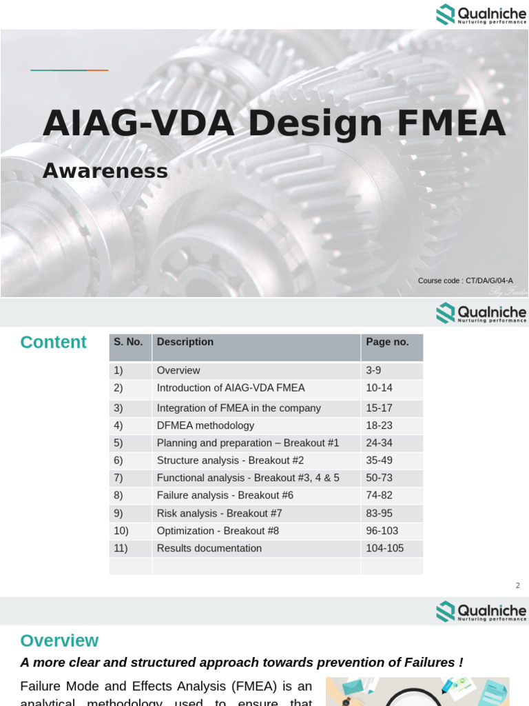 Aiag Vda Dfmea Awareness QN | PDF
