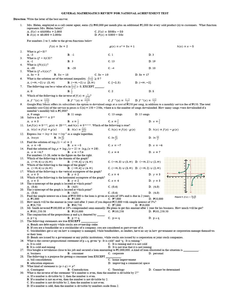 NAT Review for Grade 12 | PDF
