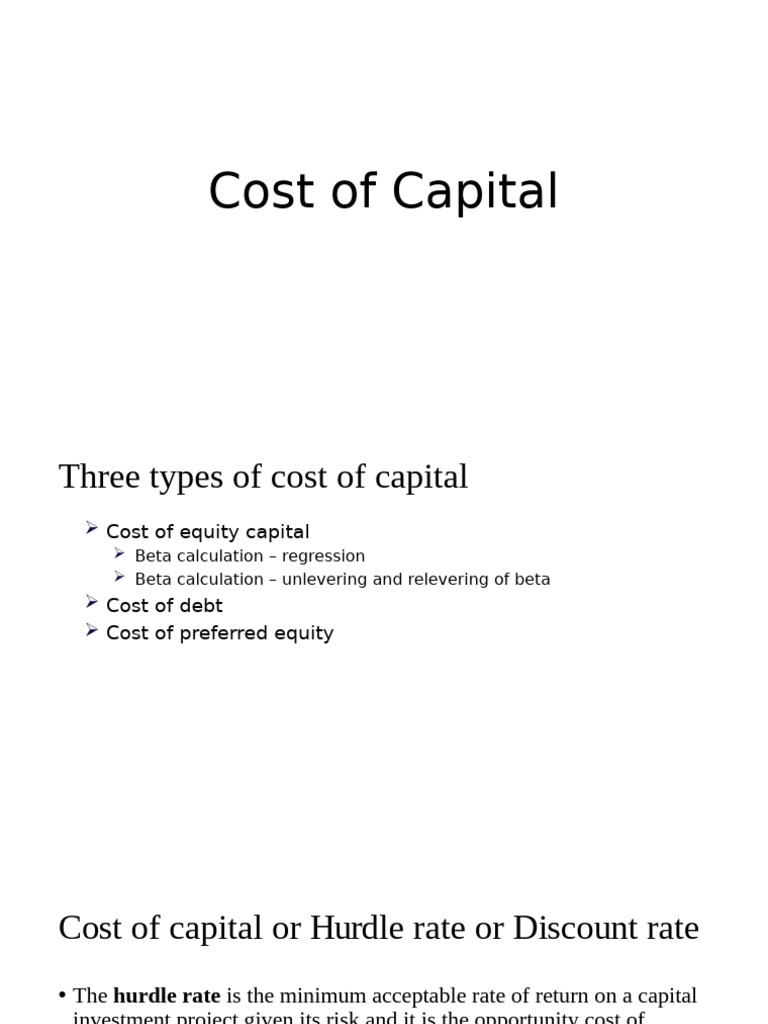 Cost of Capital | PDF