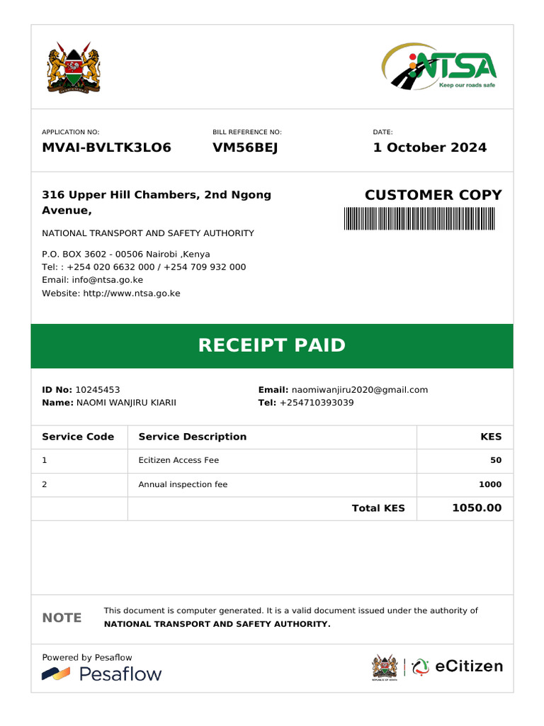 Mvai Bvltk3lo6 Receipt | PDF