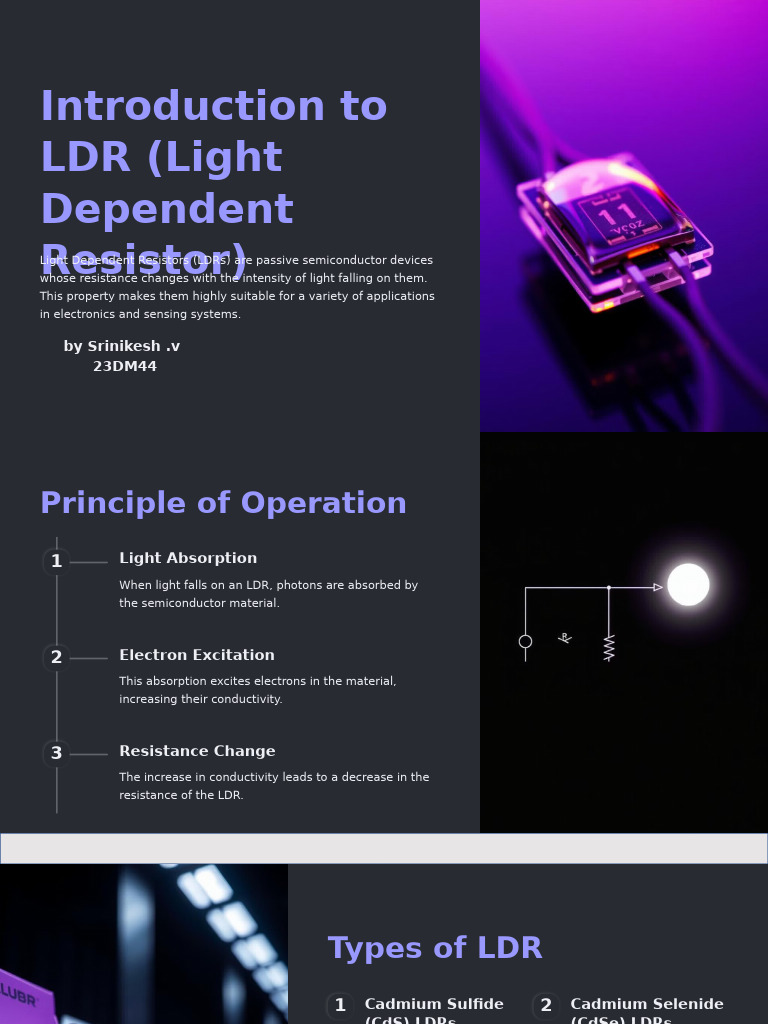 Introduction To LDR Light Dependent Resistor | PDF