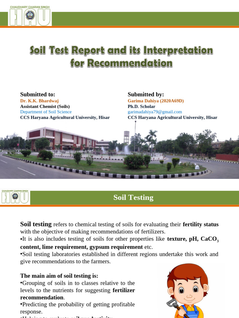 Soil Testing Report Inspiration | PDF