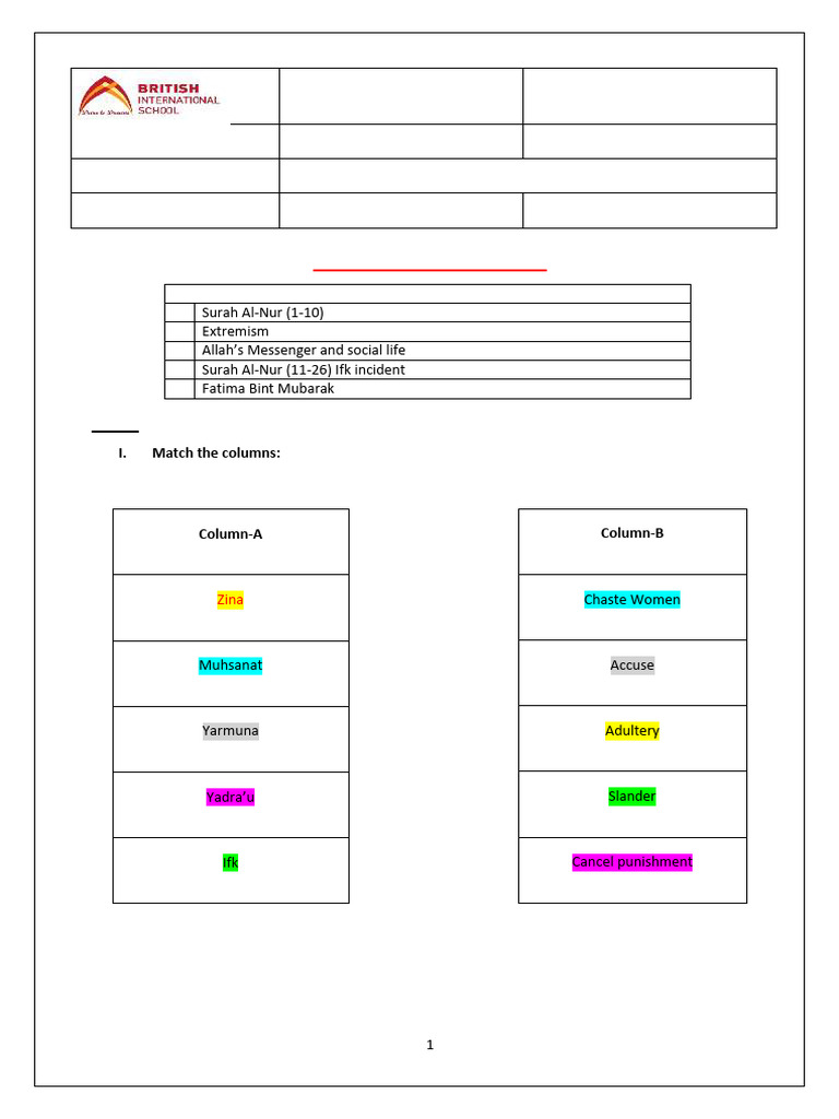 Revision Worksheet Answer Key - Grade 12 | PDF