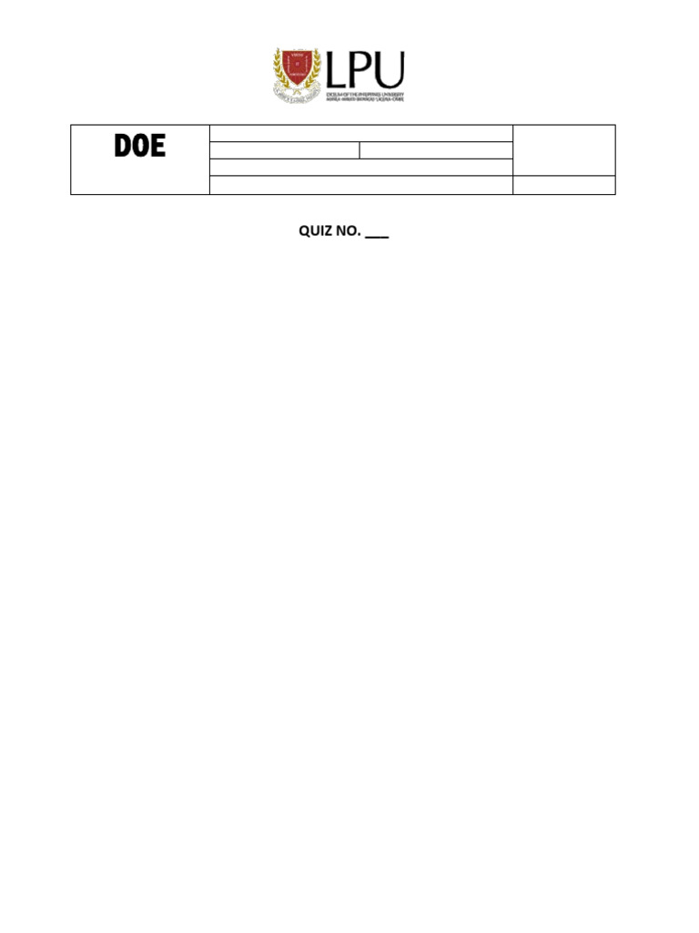 Quiz Paper Format Letter Size | PDF
