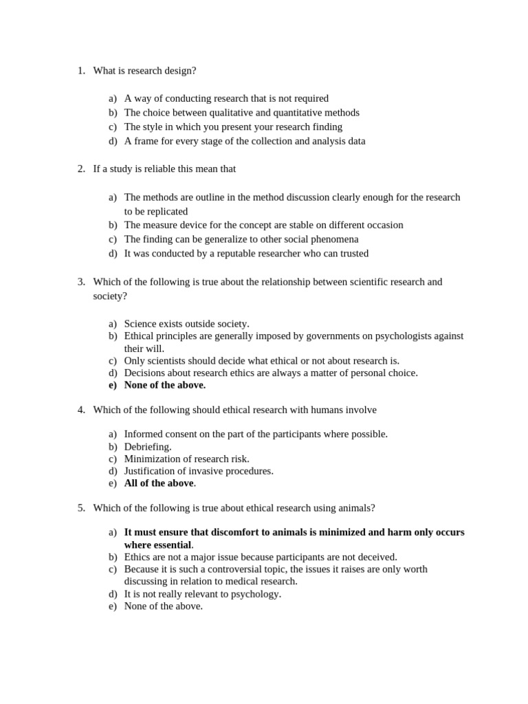 Ethics and Study Design Mcqs | PDF | Experiment | Informed Consent