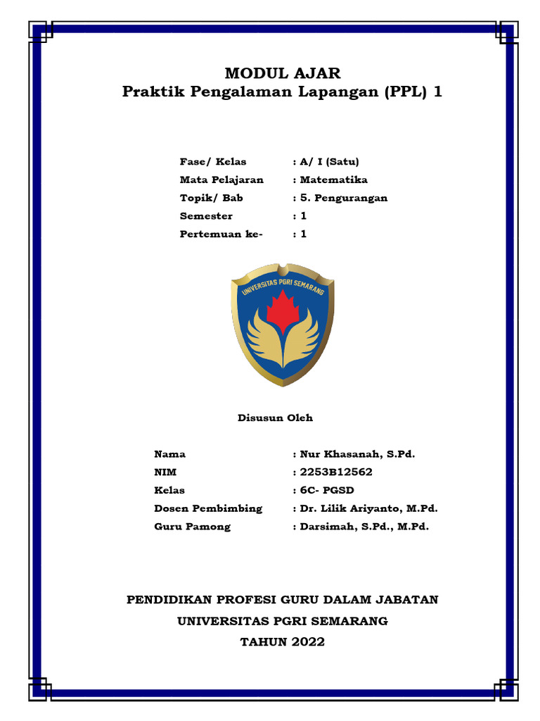 Modul Ajar PPL 1 - Nur Khasanah | PDF